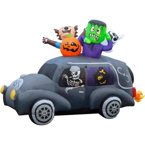 Holiday | Large 55 Ft Monster Hearse Inflatable Outdoor Halloween ...